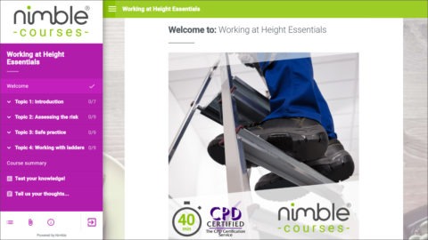 Working at Height Essentials - Nimble Elearning | Nimble Courses | Nimble LMS | Nimble Author