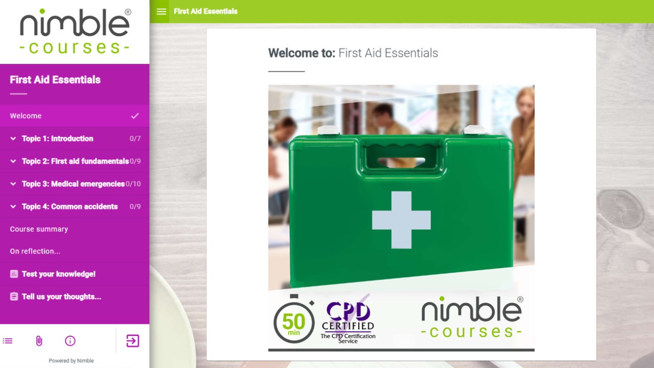 First Aid Essentials Course Released - Nimble Elearning | Nimble Courses | Nimble LMS | Nimble ...